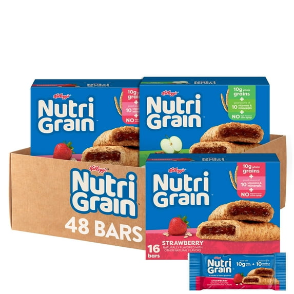 Nutri-Grain Breakfast Bars, Made MFF30 with 10g Whole Grains, Snack ...
