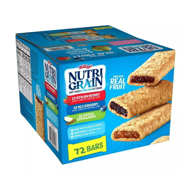 Nutri-Grain Soft Baked Breakfast Bars, Made with Whole Grains, Kids ...