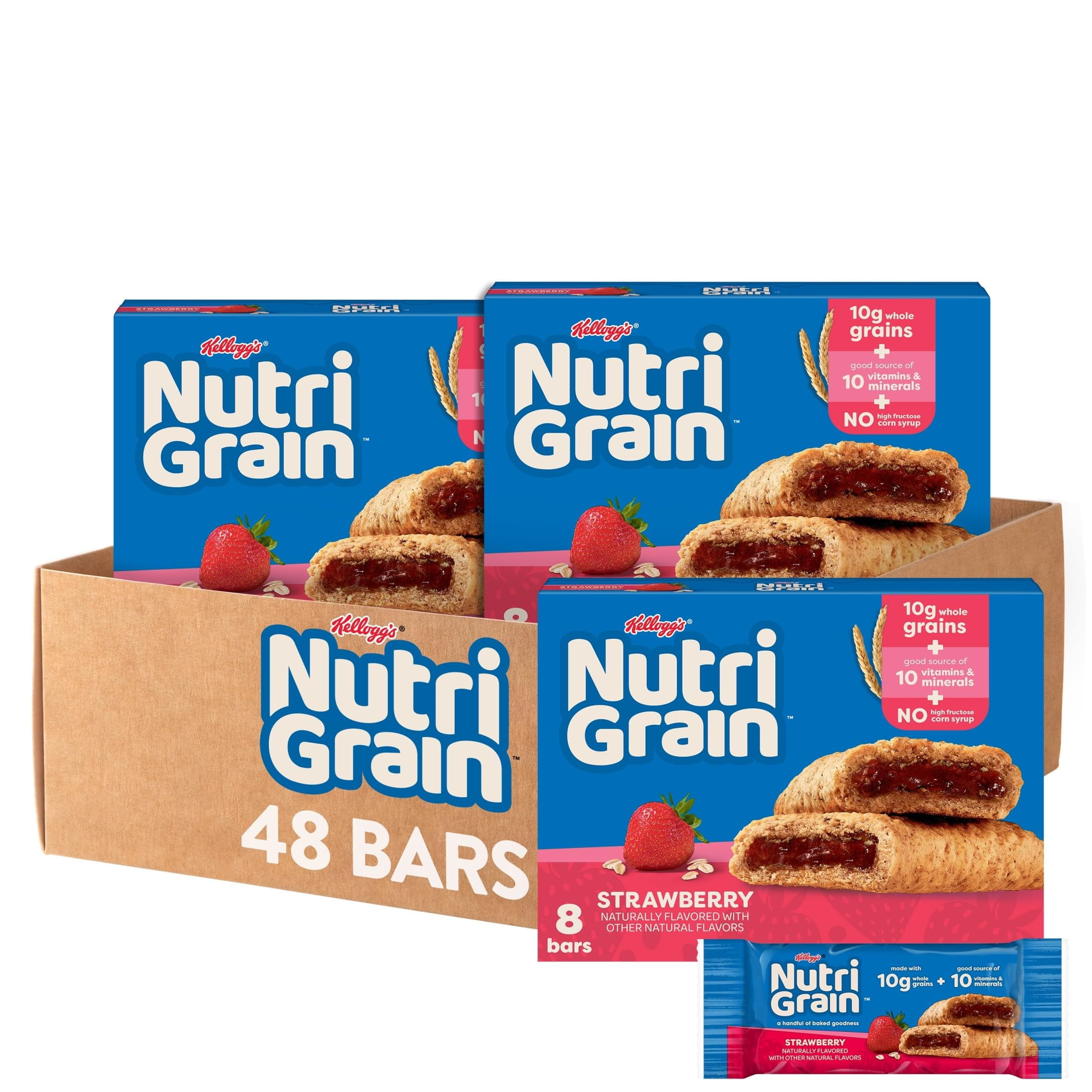 Nutri-Grain Soft Baked Breakfast ESF27 Bars, Made with Whole Grains ...