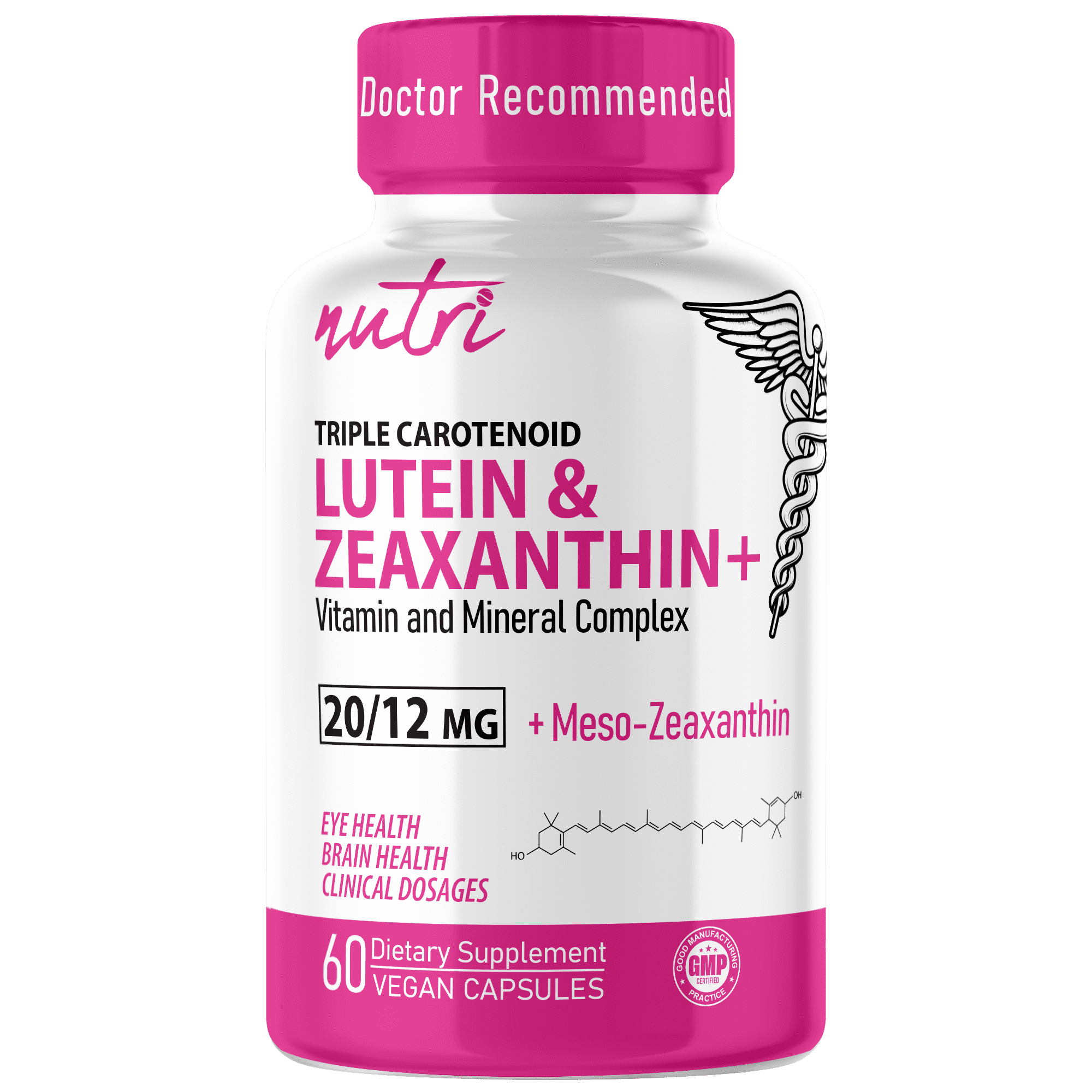 Nutri Lutein, Zeaxanthin & Mesozeaxanthin Vision Complex with Zinc 20/12 mg – 60 Count - Walmart.com