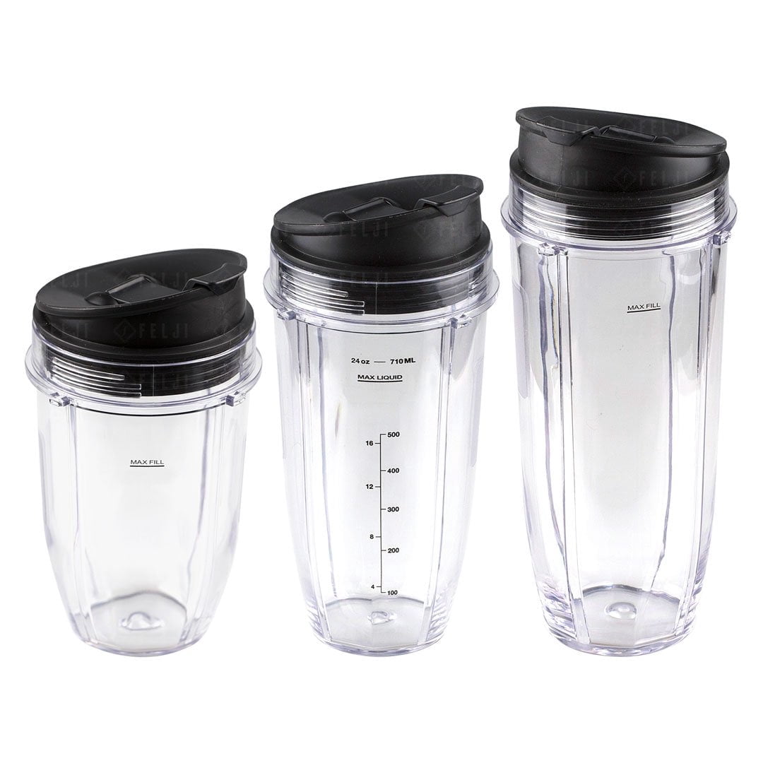 Nutri Ninja Blender Replacement Cups 18, 24, 32 oz with Sip & Seal Lid ...