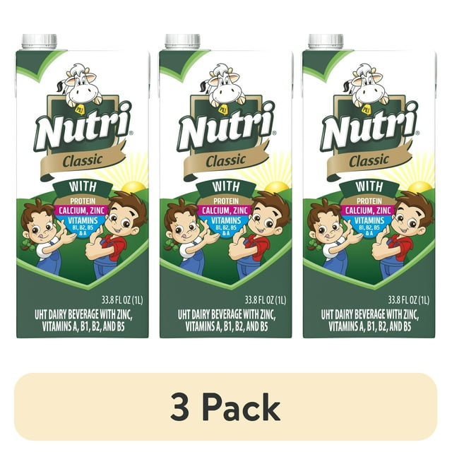 (3 pack) Nutri UHT Shelf-Stable Milk, Unflavored, 33.8 oz Box - Walmart.com