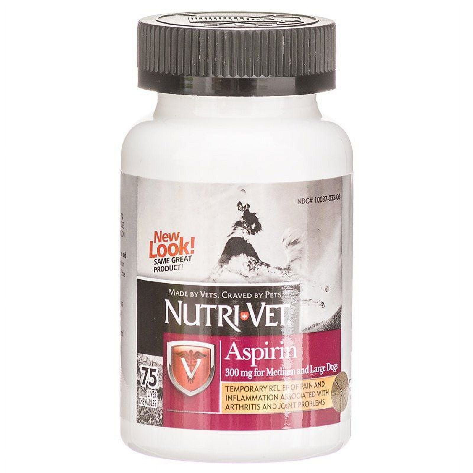 Nutri-Vet Aspirin for Dogs [Dog, Health Aids] Large Dogs over 50 lbs - 75 Count (300 mg ...