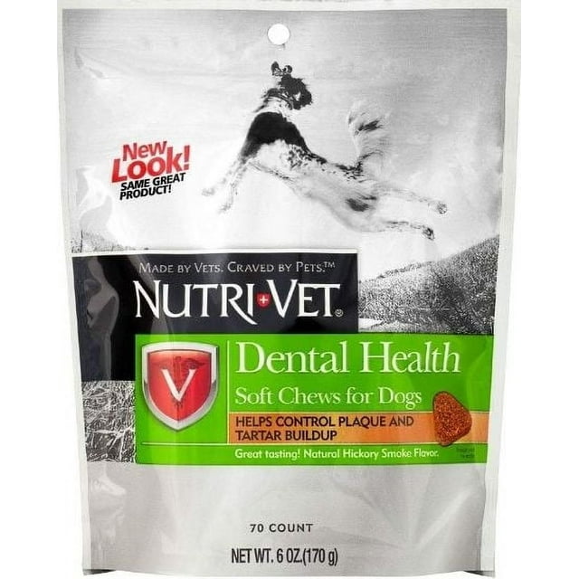Nutri-Vet Dental Health Soft Chews for Dogs Helps Control Plaque and ...