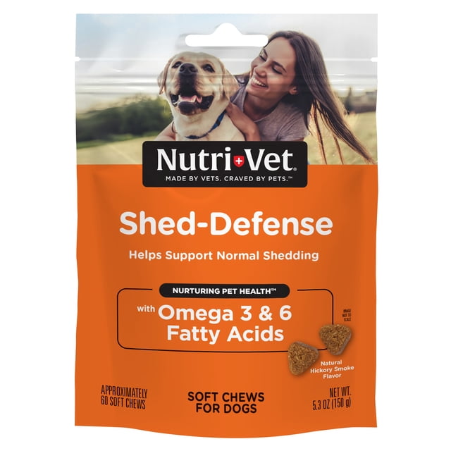 Nutri-Vet Shed Defense Soft Chews for Dogs | Fur & Skin Health | 60 ...