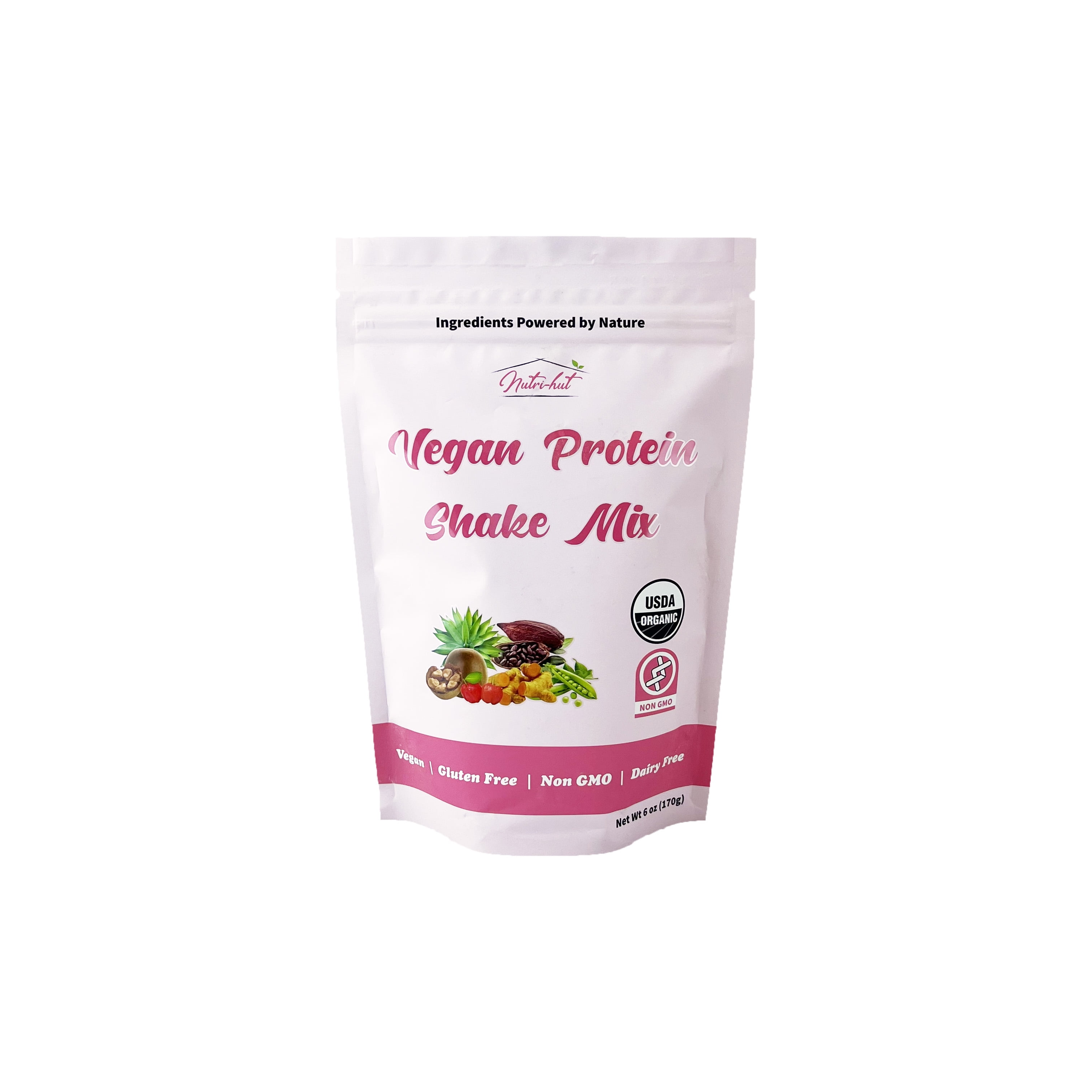 Nutri-hut VEGAN Protein Shake Mix Powder 6 oz Flavored, No GMOs ...
