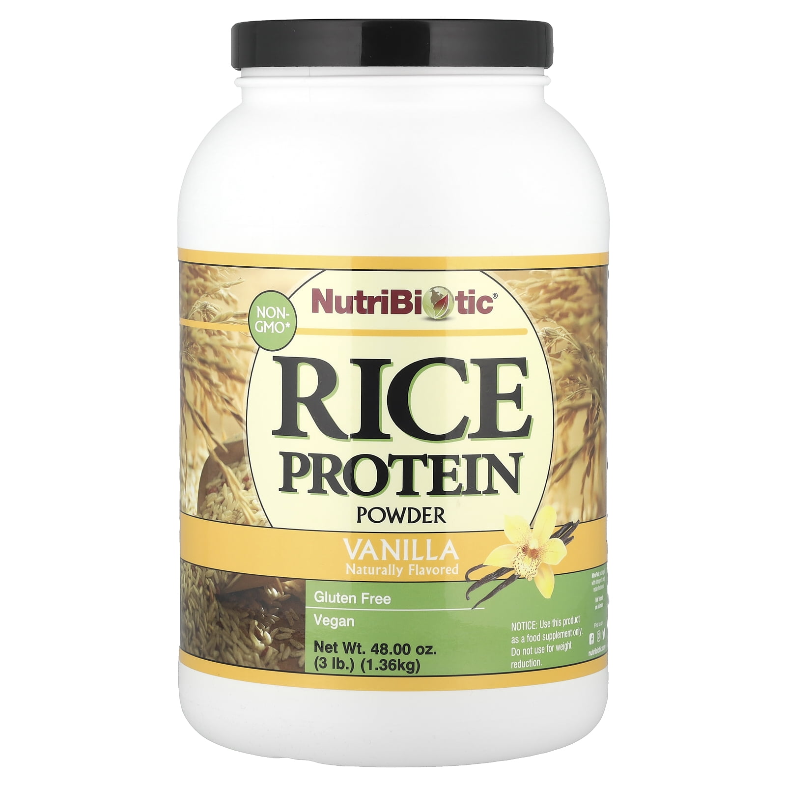NutriBiotic High Nutrition Vegan Keto Plant-Based Vanilla Rice Protein ...