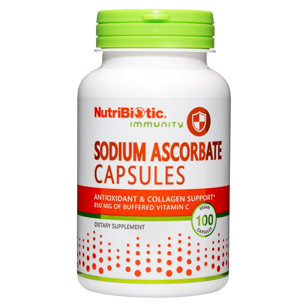 NutriBiotic Sodium Ascorbate Buffered Vitamin C Capsules, 100 Ct - Walmart.com