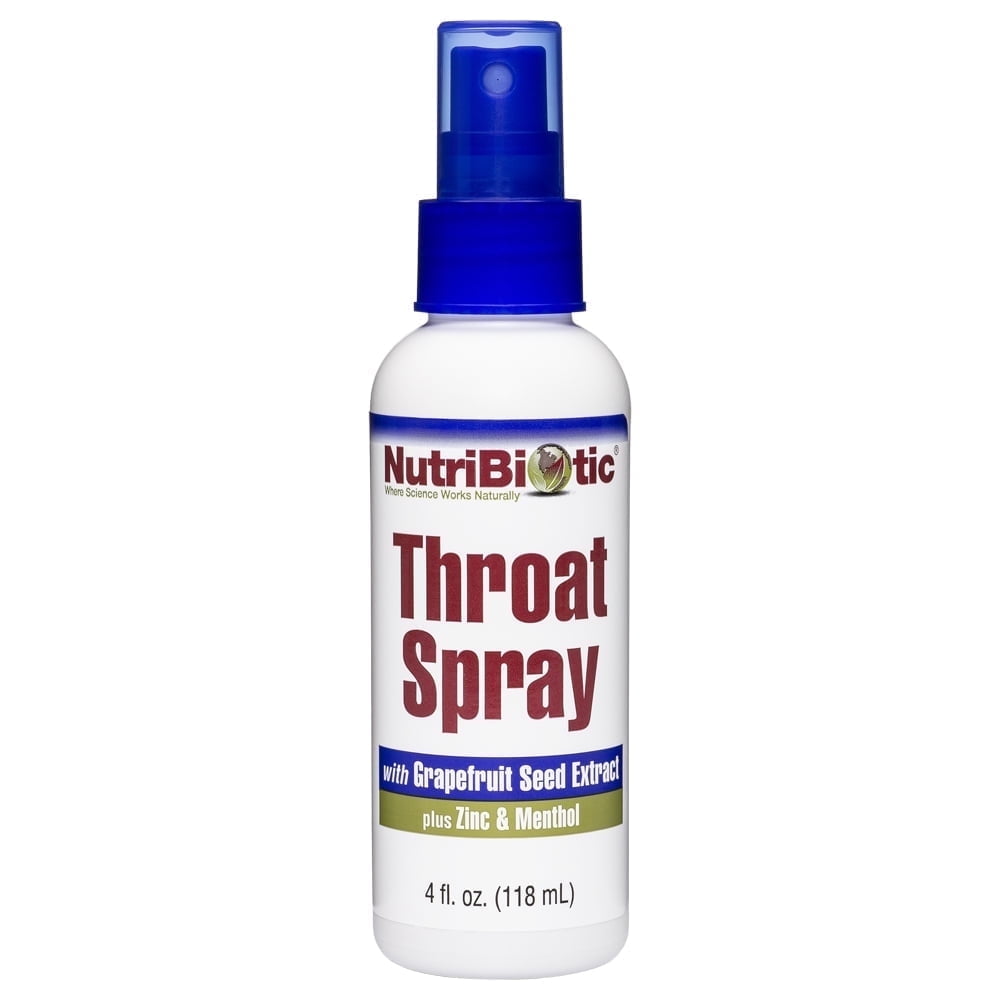 NutriBiotic Throat Spray, 4 fl oz, Natural Soothing Support with GSE ...