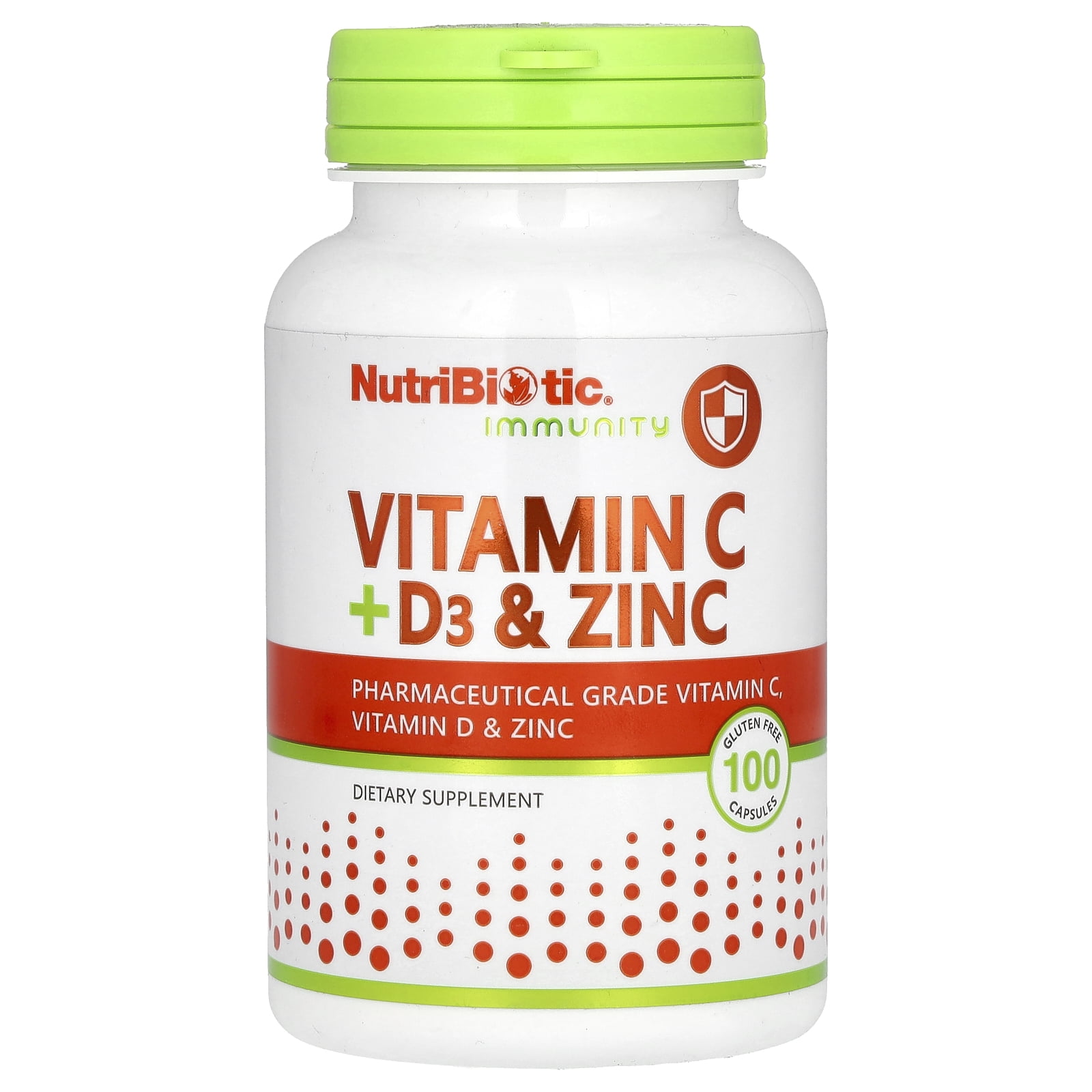 NutriBiotic Triple Immune Defense Vitamin C + D3 & Zinc Capsules, 100 Count - Walmart.com