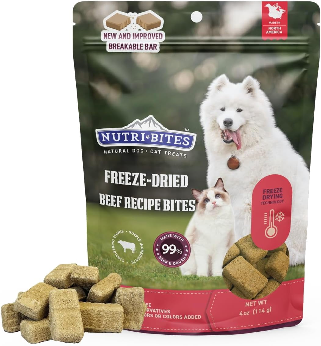 NutriBites Beef Recipe Bites (Beefliver Plus+) Treats 4oz - Walmart.com