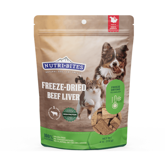 NutriBites Freeze Dried Beef Liver Treats, High Protein, Single ...
