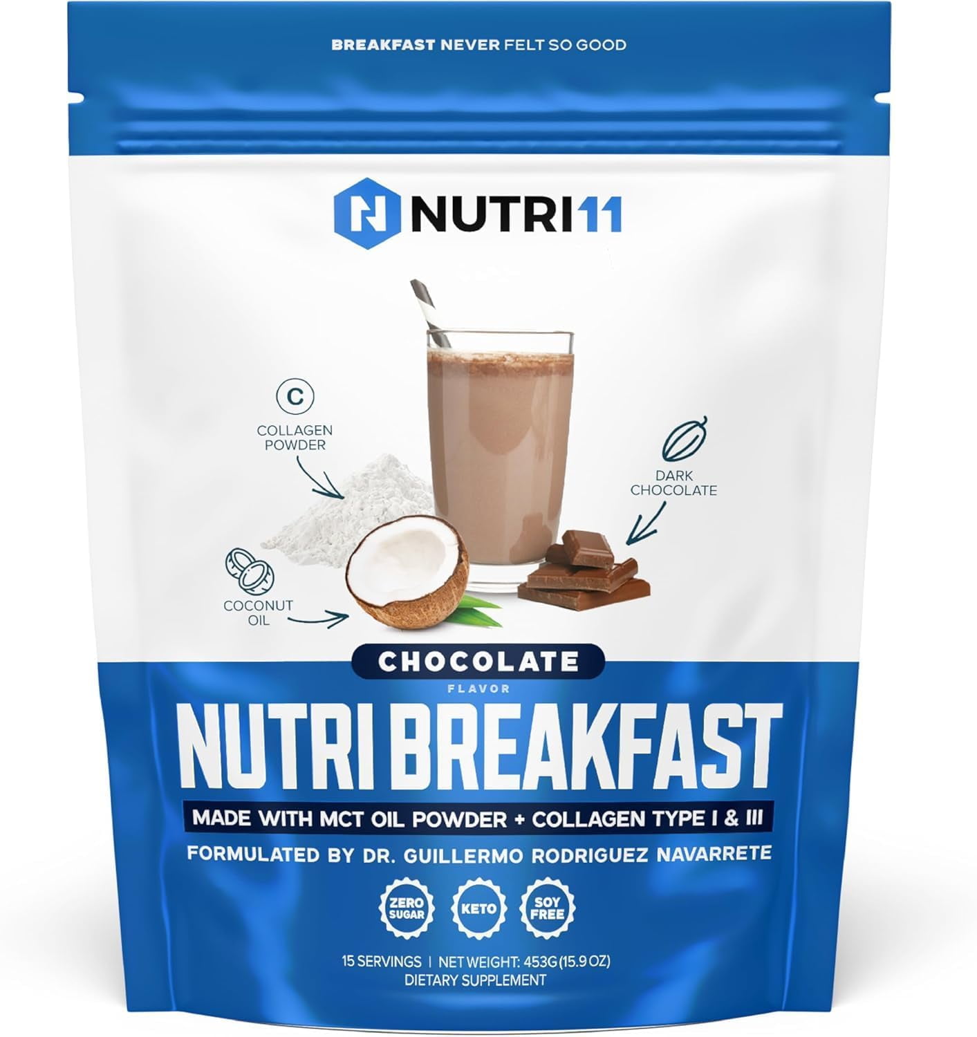 NutriBreakfast by Nutrillermo/Keto Protein Chocolate Collagen Powder ...