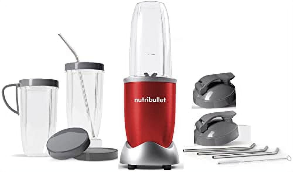 NutriBullet Pro 900 Watt Hi-Speed Blender/Mixer Twist and Blend 14-Piece Set (Candy Apple Red ...