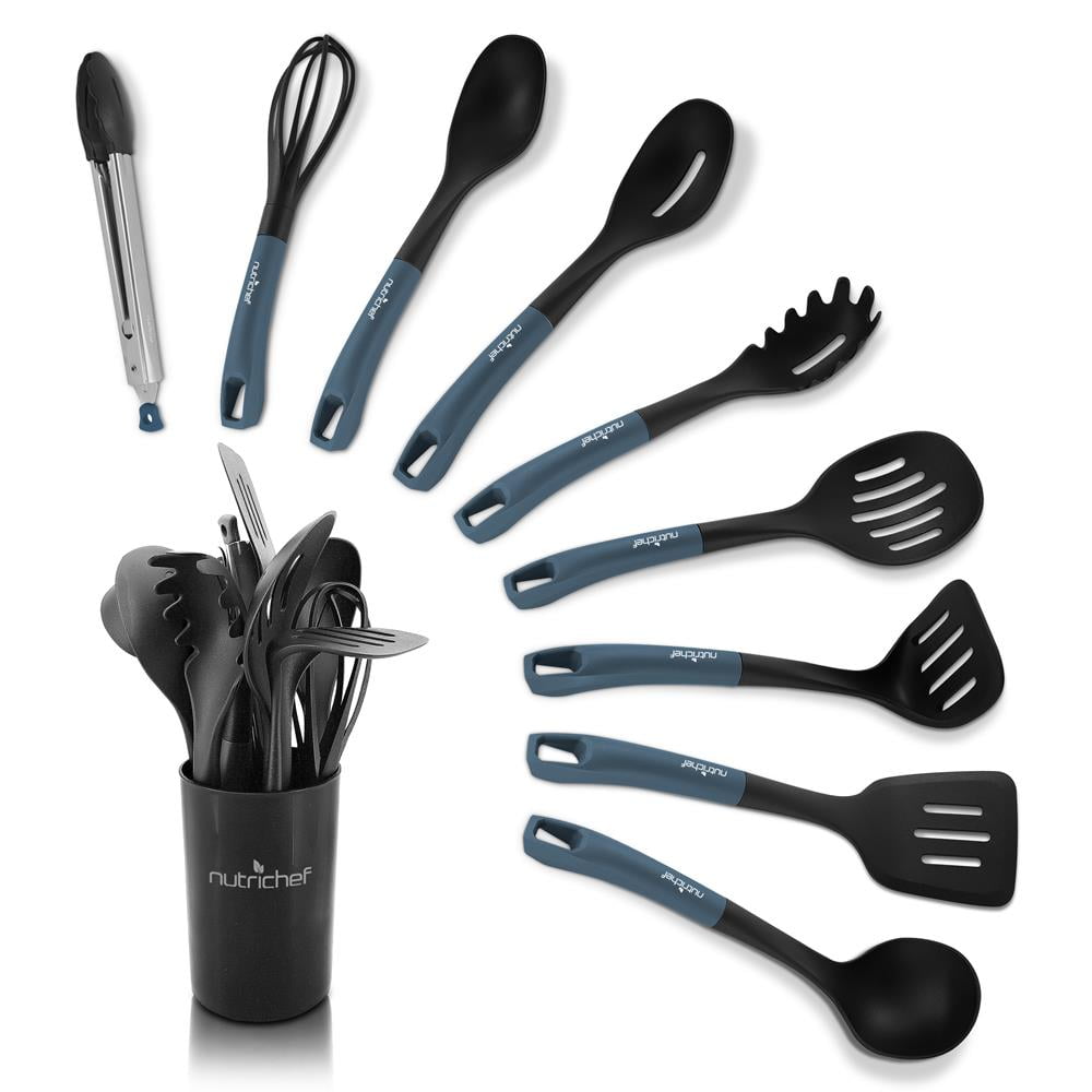 NutriChef Silicone Cooking Utensils Set - Resistant - Non-stick ...
