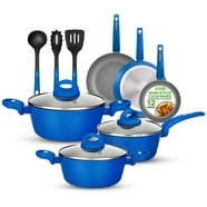 NutriChef Ridge Line Nonstick Kitchen Cookware Pots and Pan, 12 Piece ...