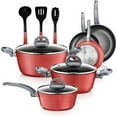 NutriChef 12-Piece Set Kitchenware Pots & Pans Stylish Cookware, Non ...