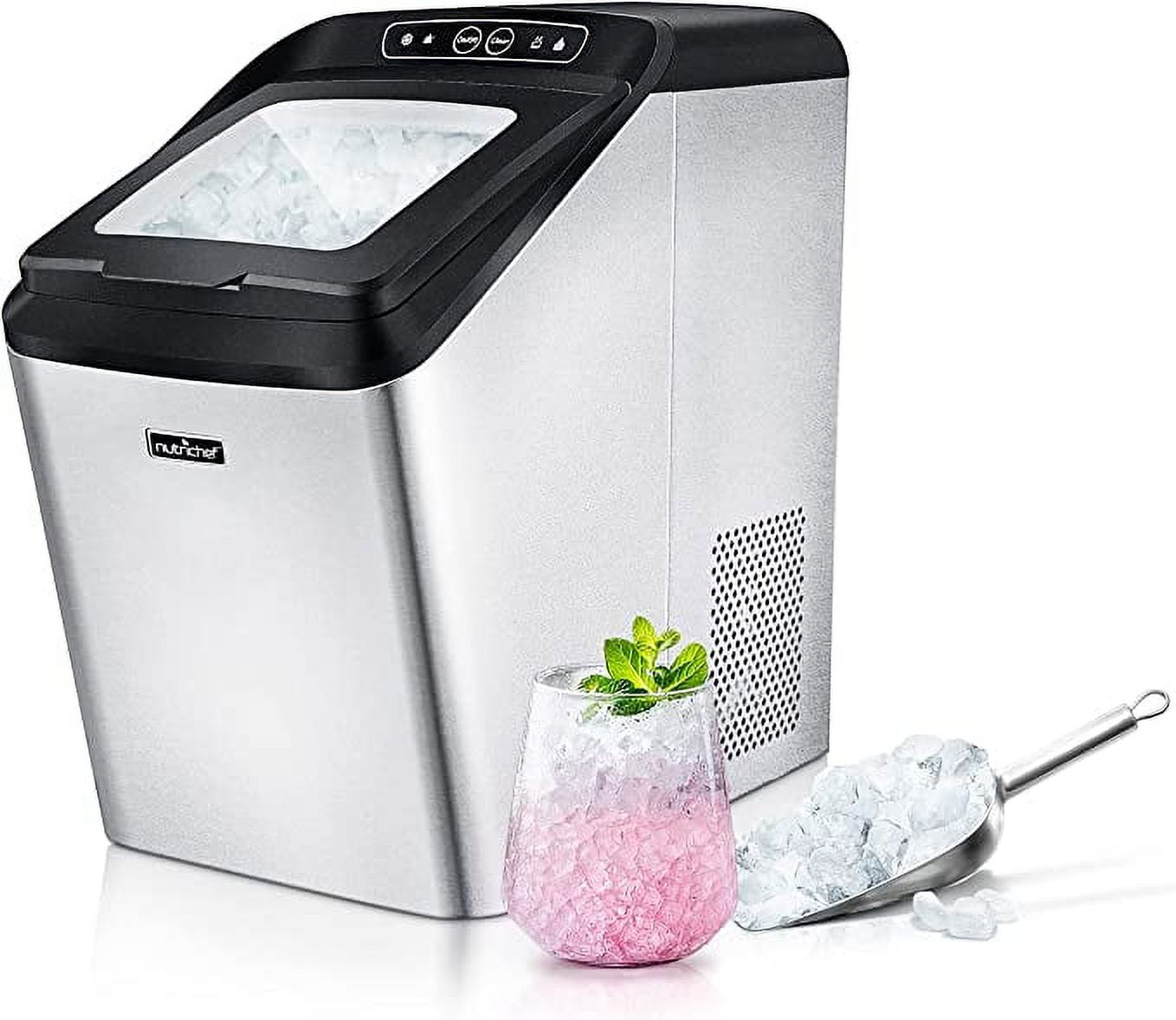 NutriChef 26 lbs Capacity Portable Ice Maker, Stainless Steel - Walmart.com