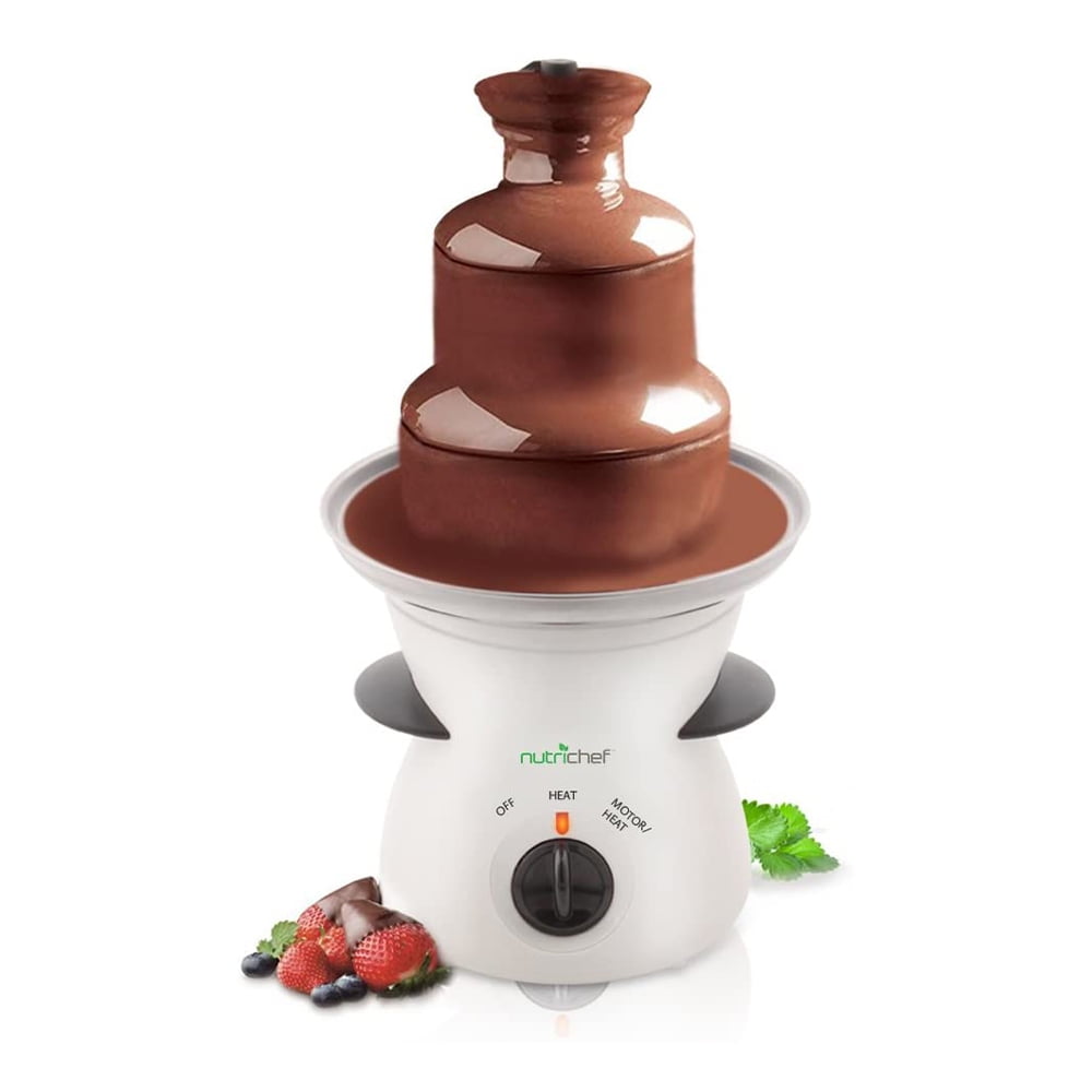 NutriChef 3 Tier Chocolate Fondue Fountain Electric Stainless Chocolate ...