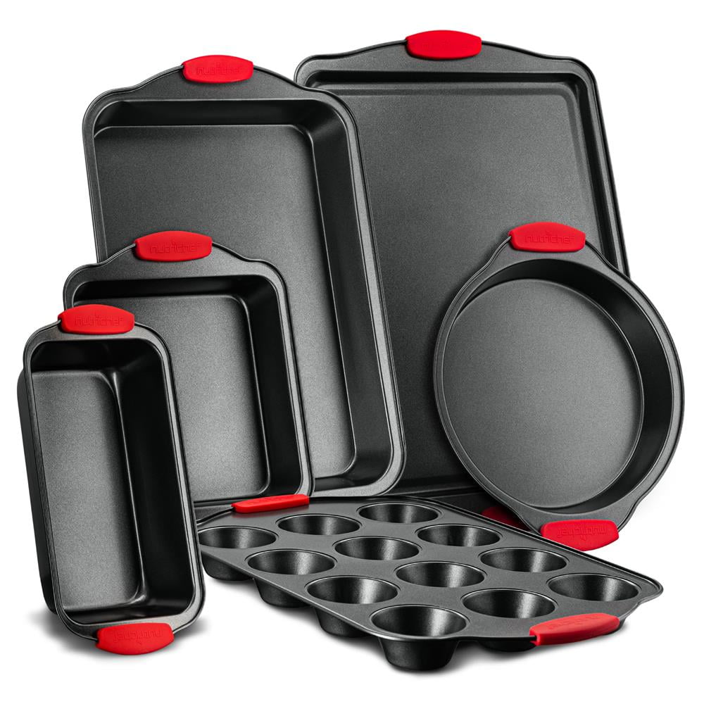 NutriChef 6-Piece Nonstick Bakeware Set Carbon Steel Baking Tray W ...