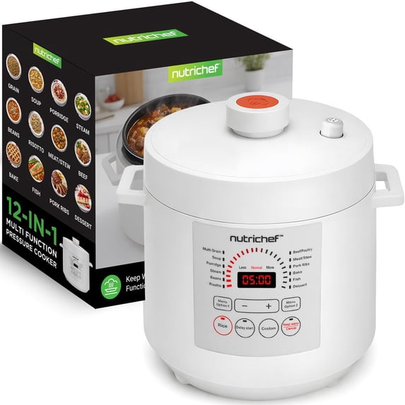 NutriChef 6-Quart Electric Pressure Cooker, 9-Function Digital ...