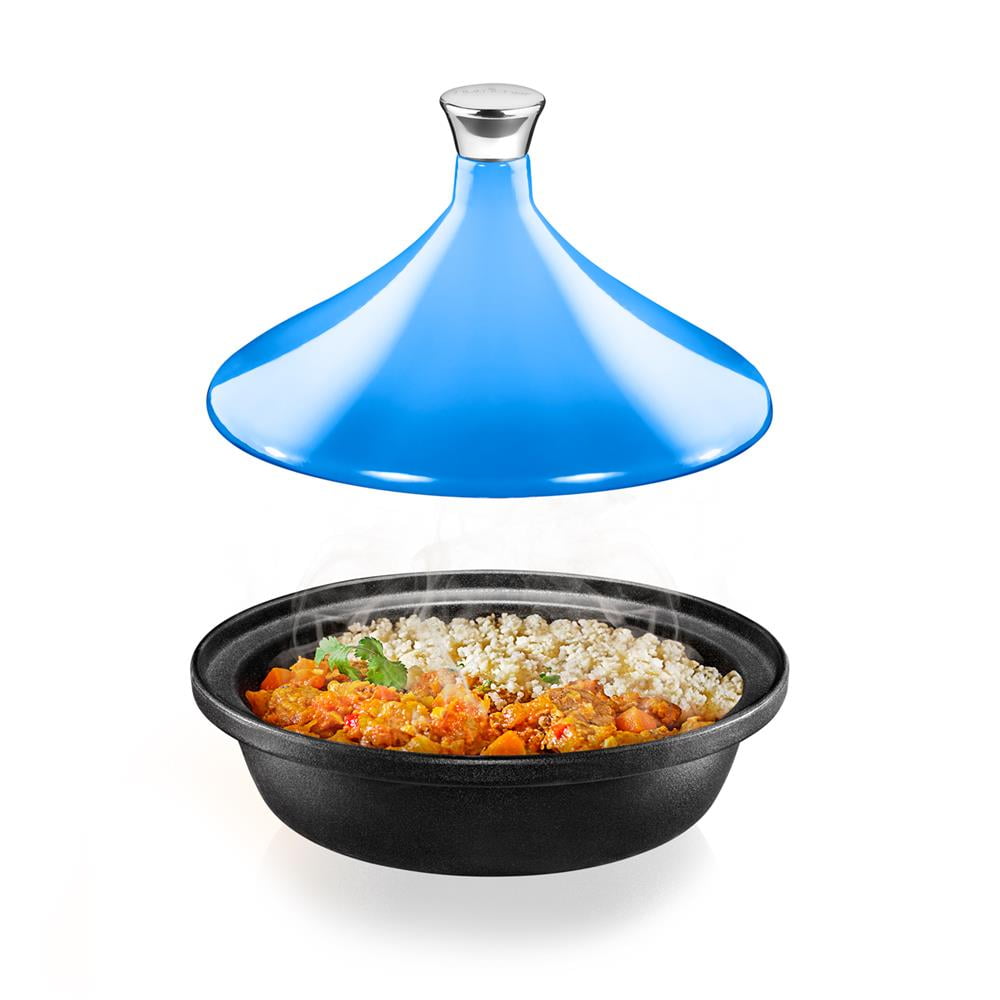 NutriChef Cast Iron Moroccan Tagine - 2.75 Quart Tajine Cooking Pot ...