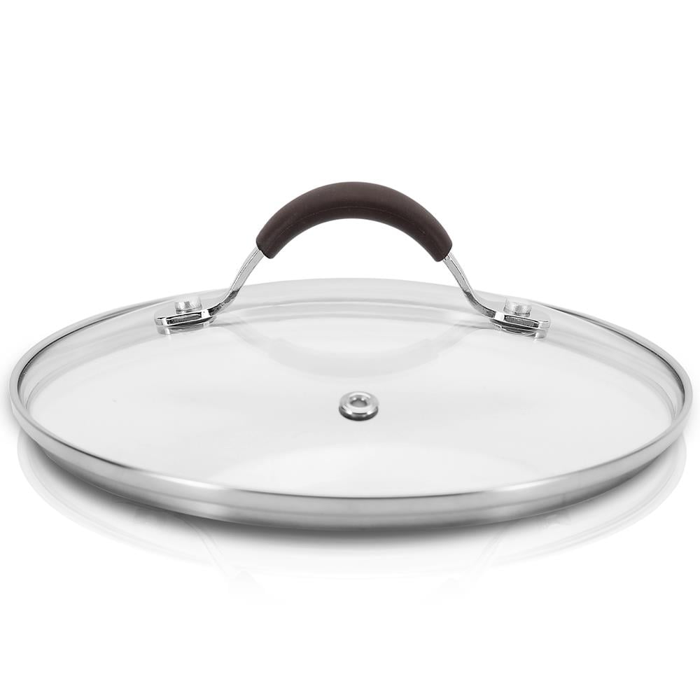NutriChef Dutch Oven Pot Lid - Tempered Glass, Stainless Steel Rim ...
