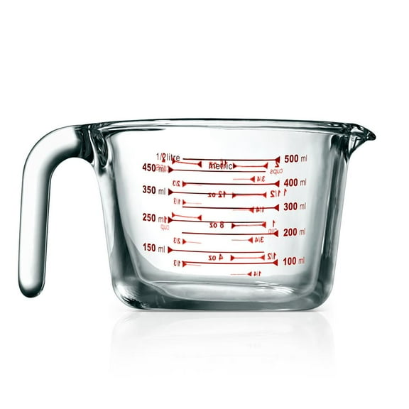 600ML Glass Liquid Measuring Cup With Handle, High Borosilicate Glass ...
