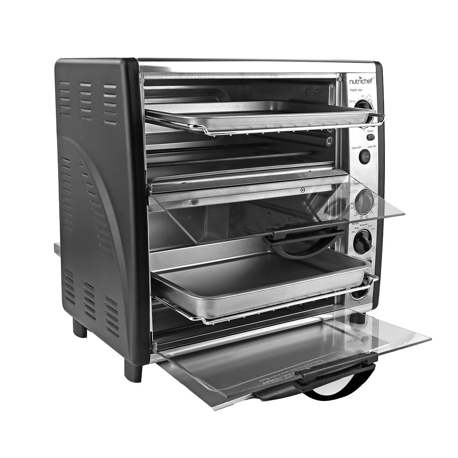 NutriChef Multi-Function Dual Oven with Rotisserie & Roast Cooking ...