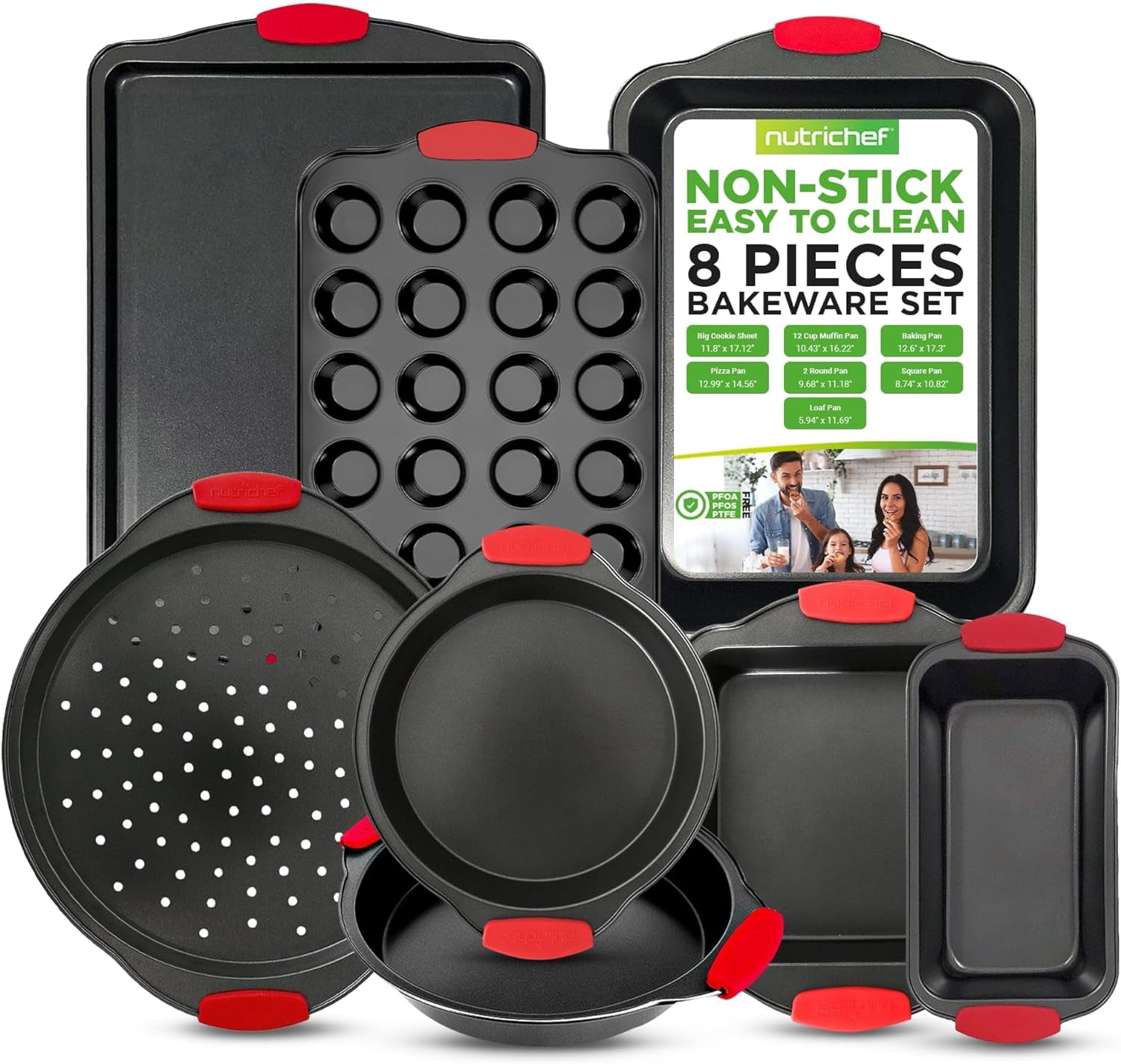 NutriChef Non-Stick Kitchen Oven Baking Pans-Deluxe & Stylish Nonstick ...