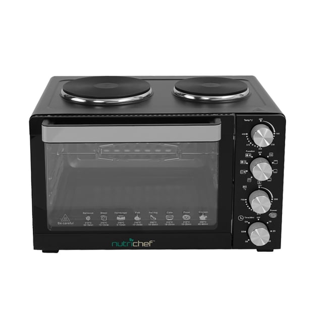NutriChef Convection Oven Cooker with Warming Plates, Rotisserie Broil ...