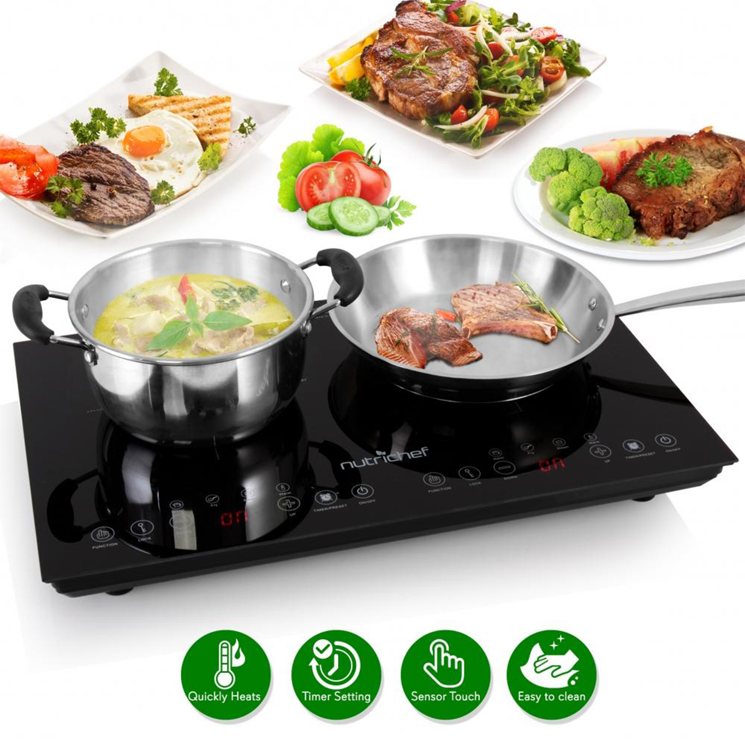 Duxtop 1800W Portable Induction Cooktop Countertop Burner, Gold 8100MC ...