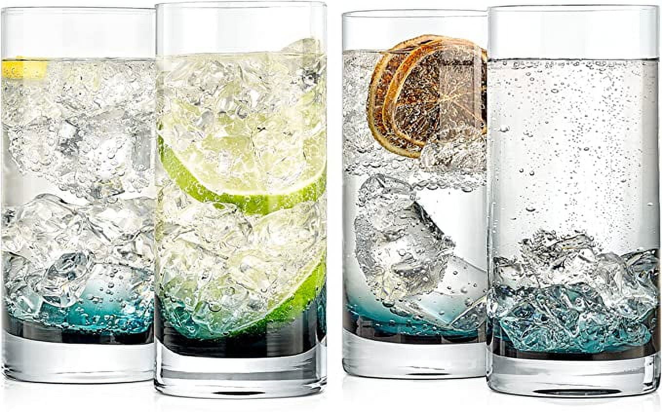 Nutrichef Set Of 4 125oz Heavy Tall Tumbler Clear Glass Drinkware