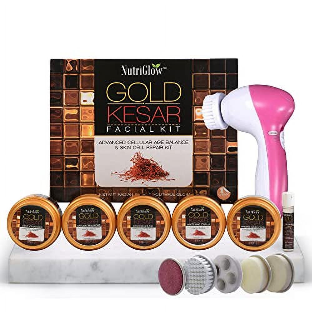 NutriGlow Gold Kesar Facial Kit for Women for Glowing Skin| 6-Pieces ...