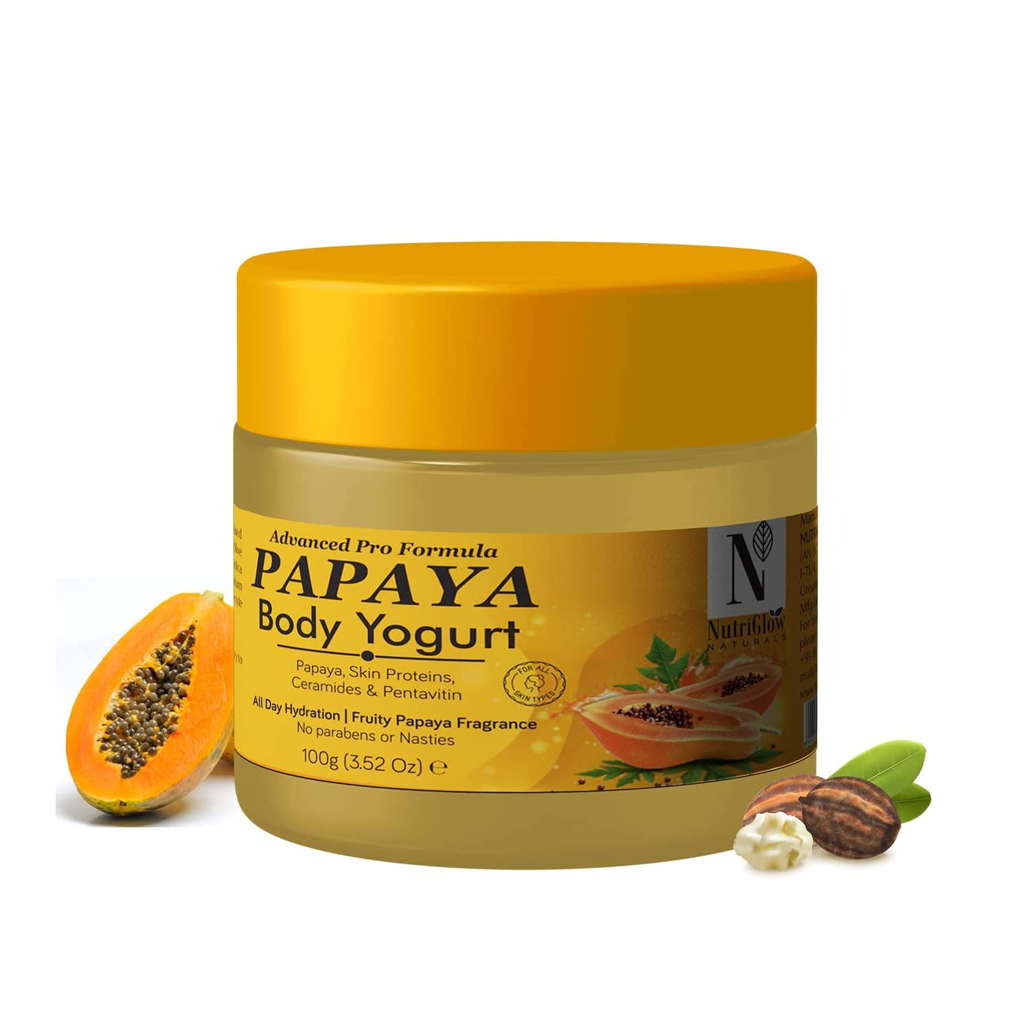 NutriGlow Natural's Papaya Body Yogurt Cream for Deep Hydration- for ...