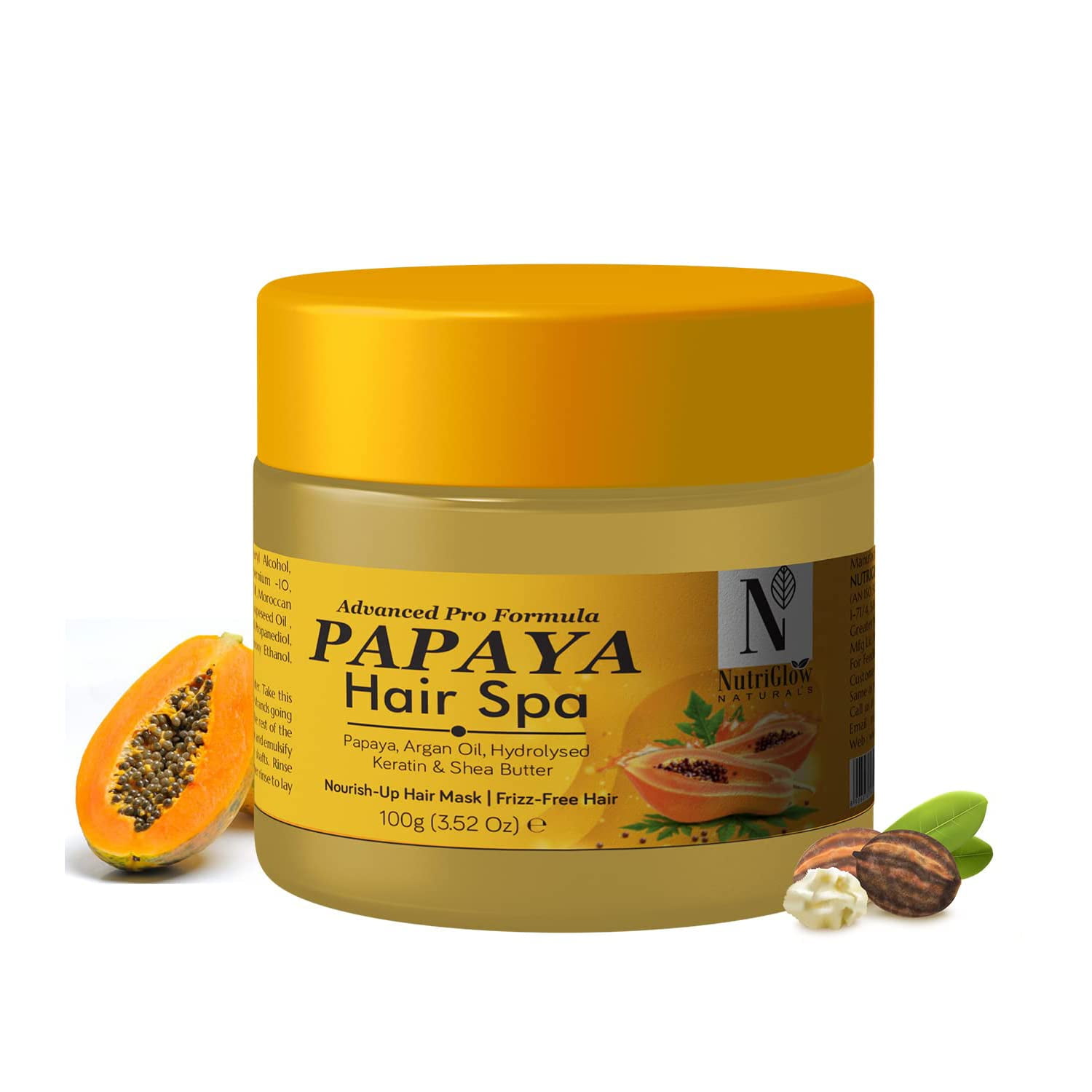 NutriGlow Naturals Advanced Pro Formula Papaya Hair Spa for Frizz Free ...