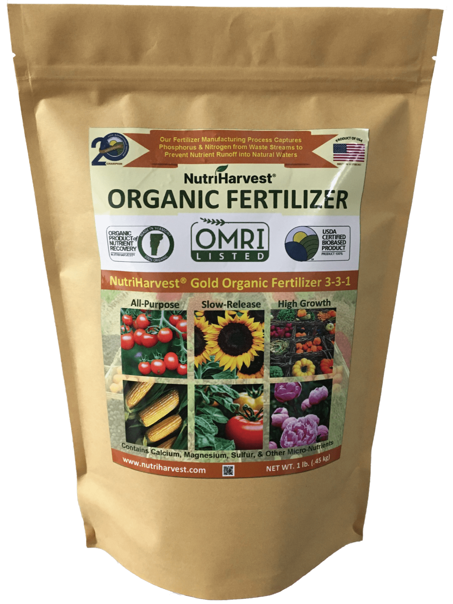 NutriHarvest® Gold Organic Fertilizer 3-3-1, 1 lb. Bag, OMRI-Listed ...
