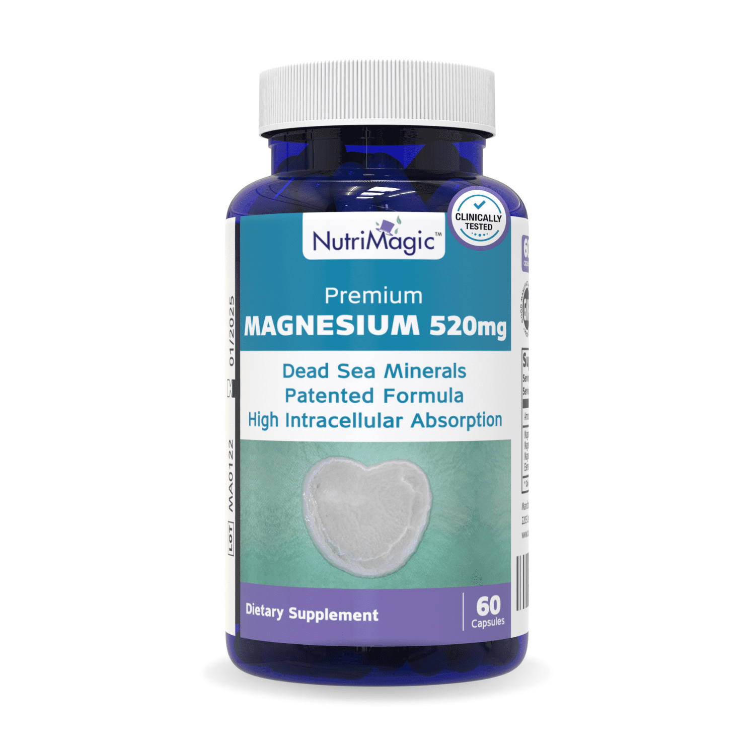 NutriMagic 520mg Active Elemental Magnesium Supplement, Dead Sea ...
