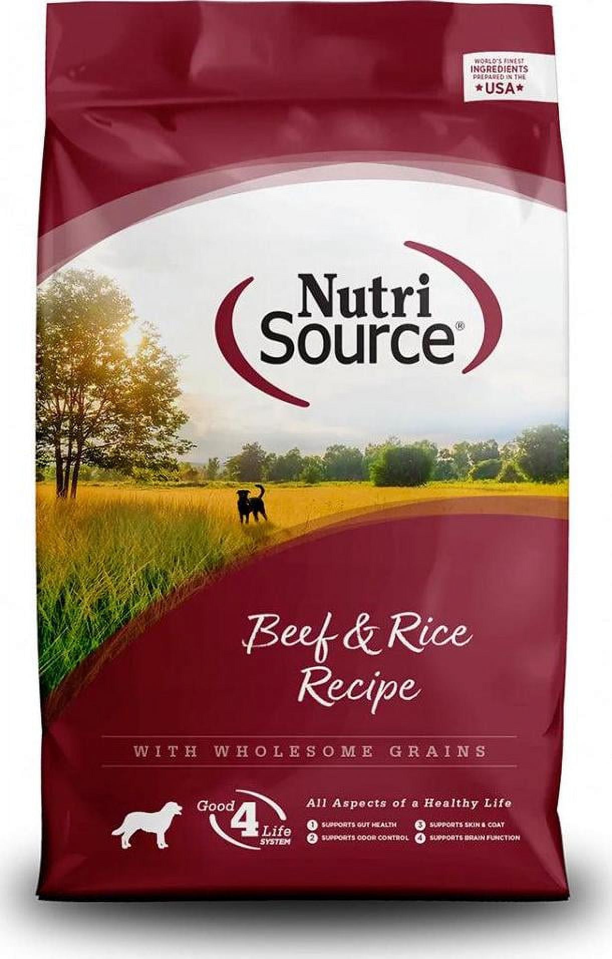 NutriSource Beef and Brown Rice Recipe Dry Dog Food 15 lb. - Walmart ...