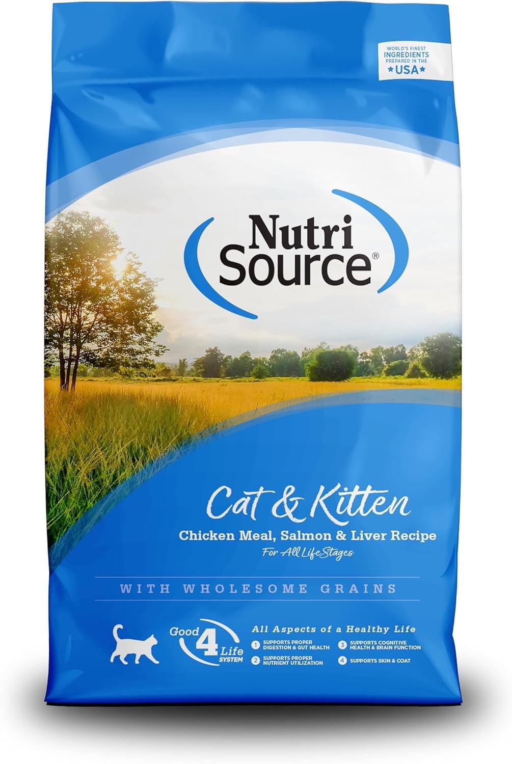 NutriSource Cat & Kitten Chicken Meal, Salmon & Liver Dry Cat Food for Kittens With Whole Grains ...