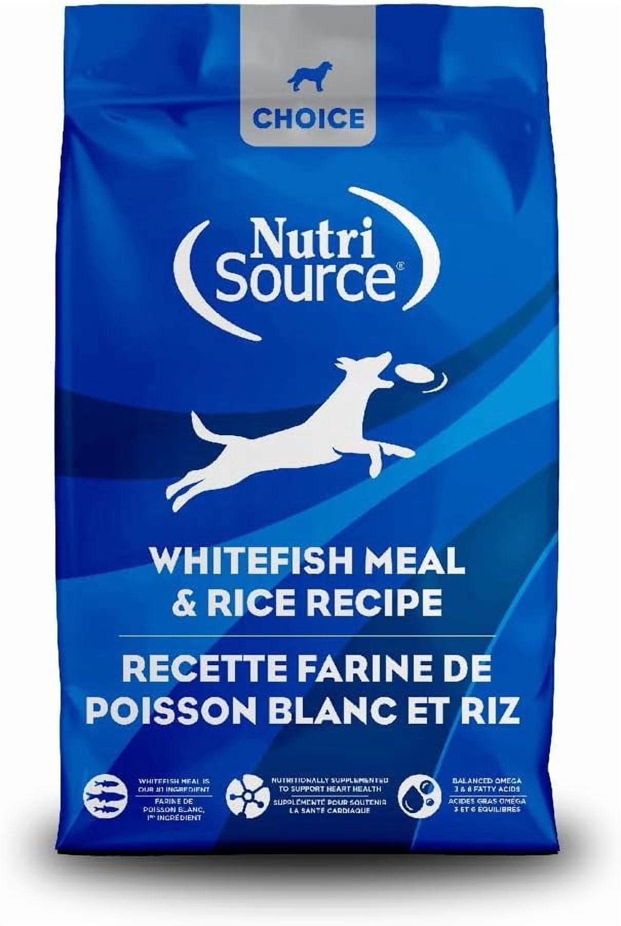 NutriSource Choice Dry Dog Food, Whitefish Meal & Rice Recipe, 40 lb ...