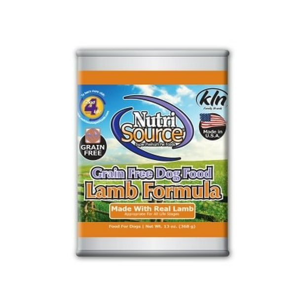 NutriSource Grain-Free Lamb Formula Wet Dog Food, 13 oz, Case of 12 ...