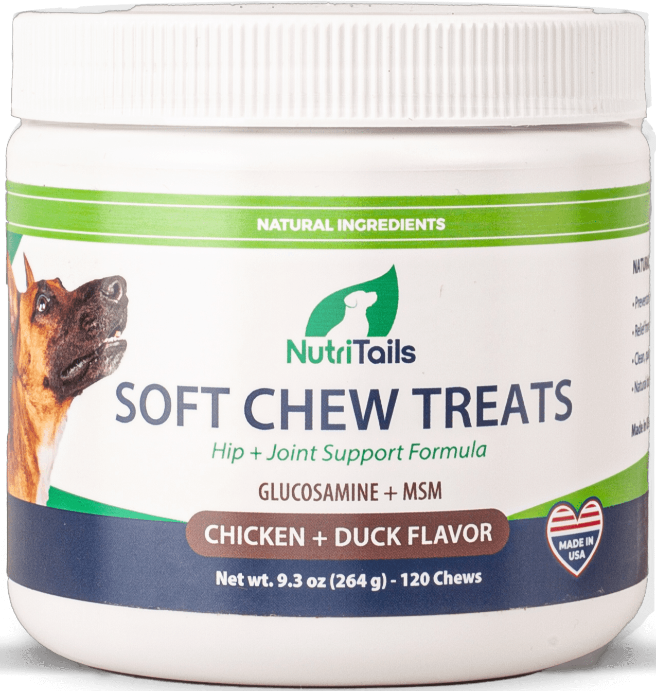 NutriTails Hip & Joint Soft Chew Natural Dog Treats w/Glucosamine ...