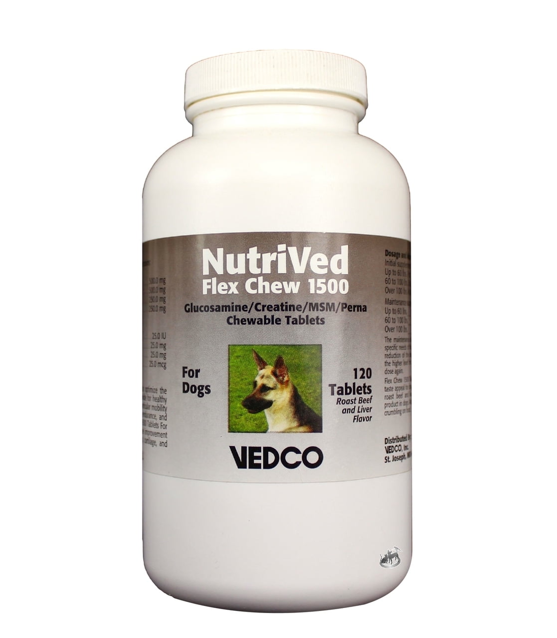 NutriVed Flex Chew 1500 Chewable Tablets for Dogs (120 count) - Walmart.com