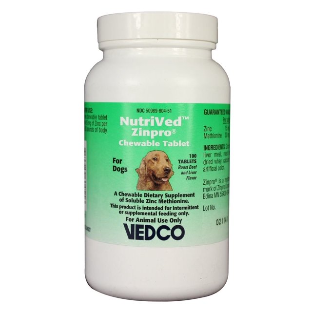NutriVed ZinPro Chewable Tablets for Dogs (100 count) C25 - Walmart.com
