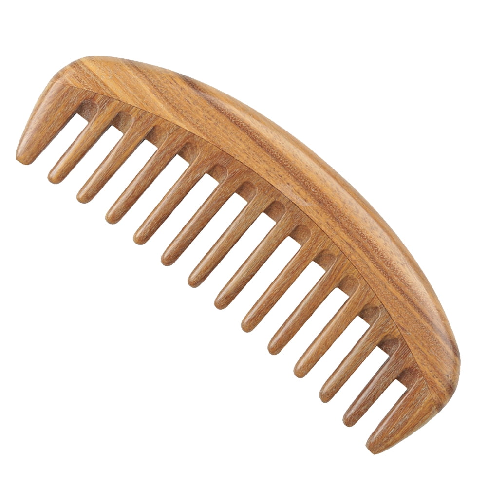 Nutrianeous 1pc Sandalwood Broad-tooth Curled Hair Wooden Comb Scalp ...