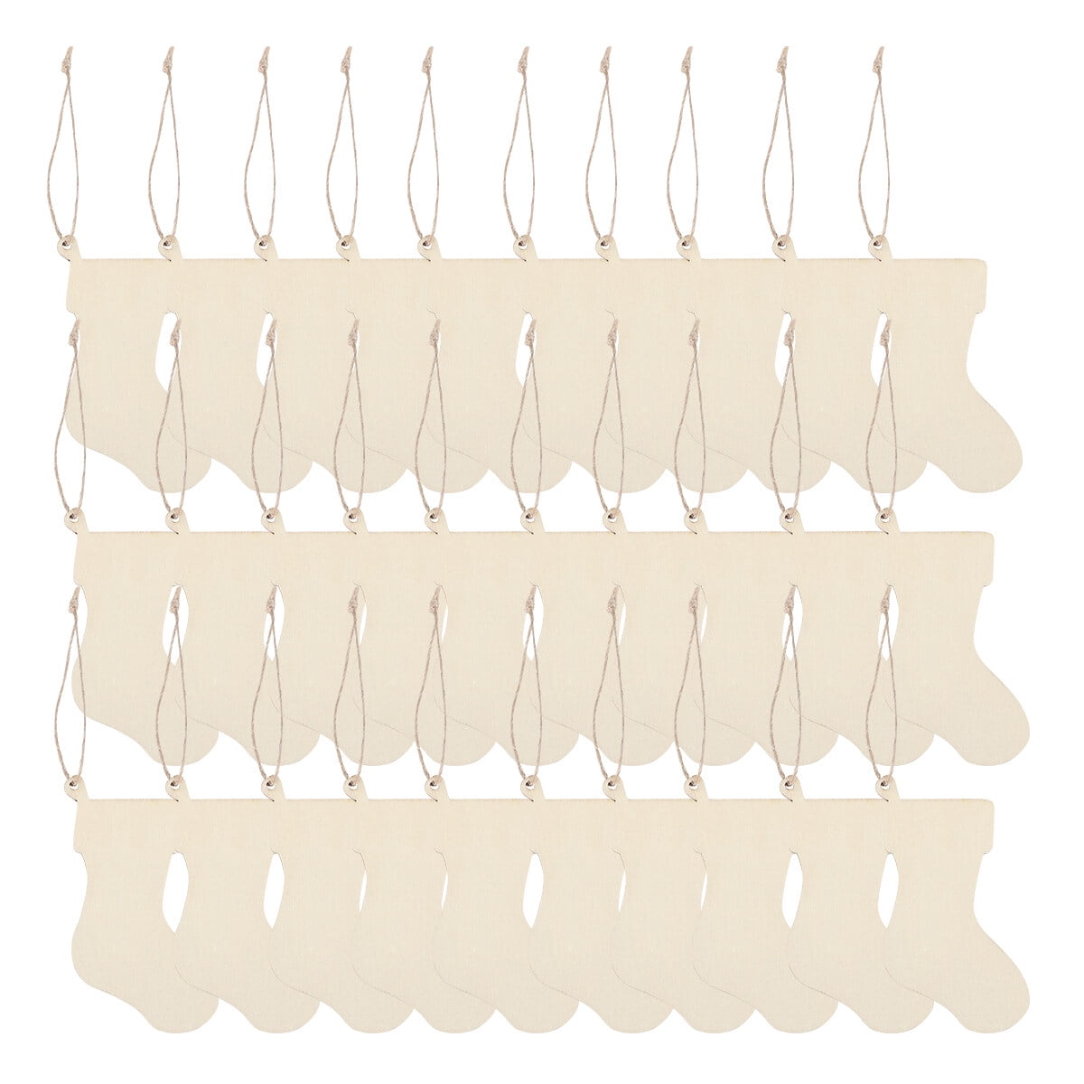 Nutrianeous 50pcs Stockings Wooden Pieces Craft Christmas Tree ...