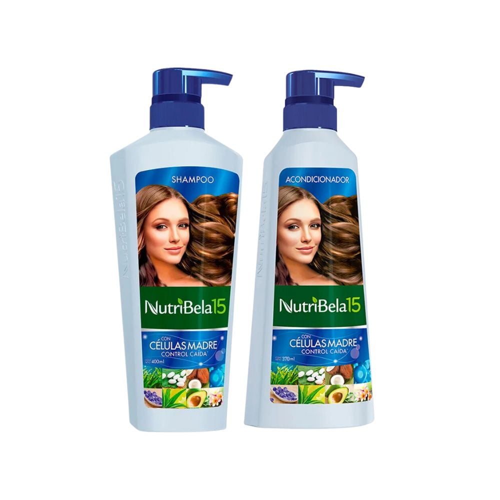 Nutribela 15 Celulas Madre Shampoo 400mL + Acondicionador 400mL (2 Pack ...