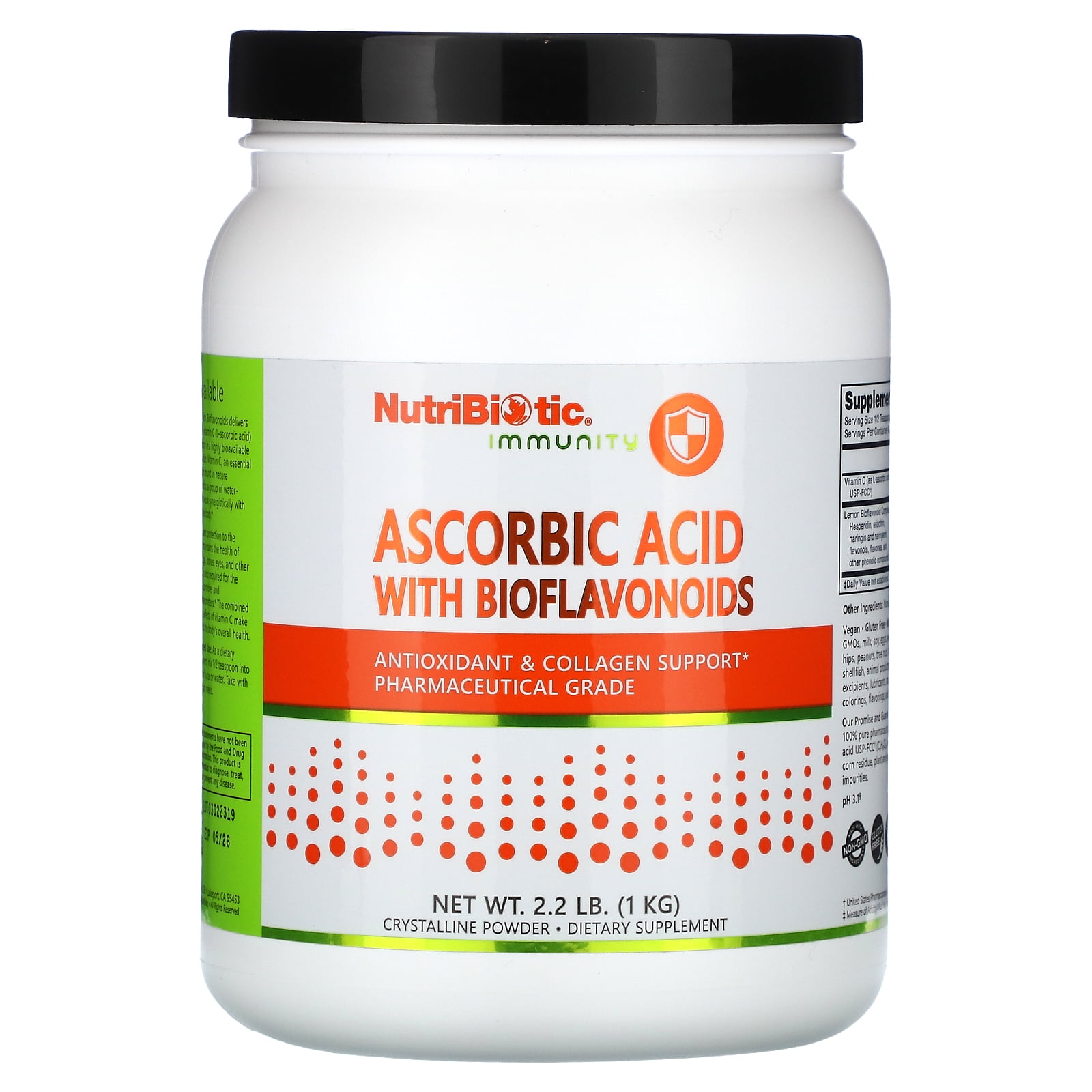 Nutribiotic - Ascorbic Acid Crystalline Powder with Antioxidant Bioflavonoids - 2.2 lbs ...