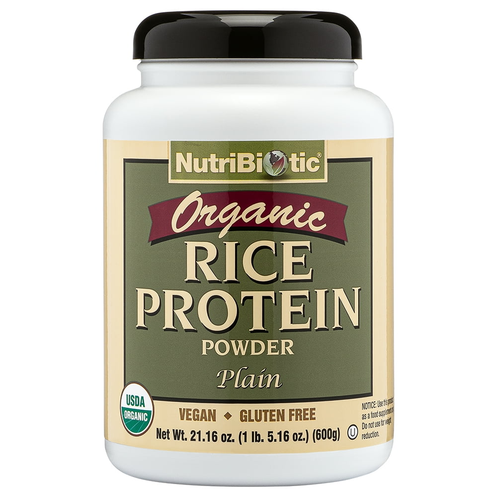 Nutribiotic Organic Vegan Plain Rice Protein Powder, Gluten-Free, Plant ...